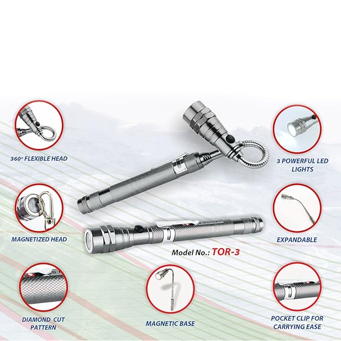 Swiss Military Flexible Telescopic Magnet Torch